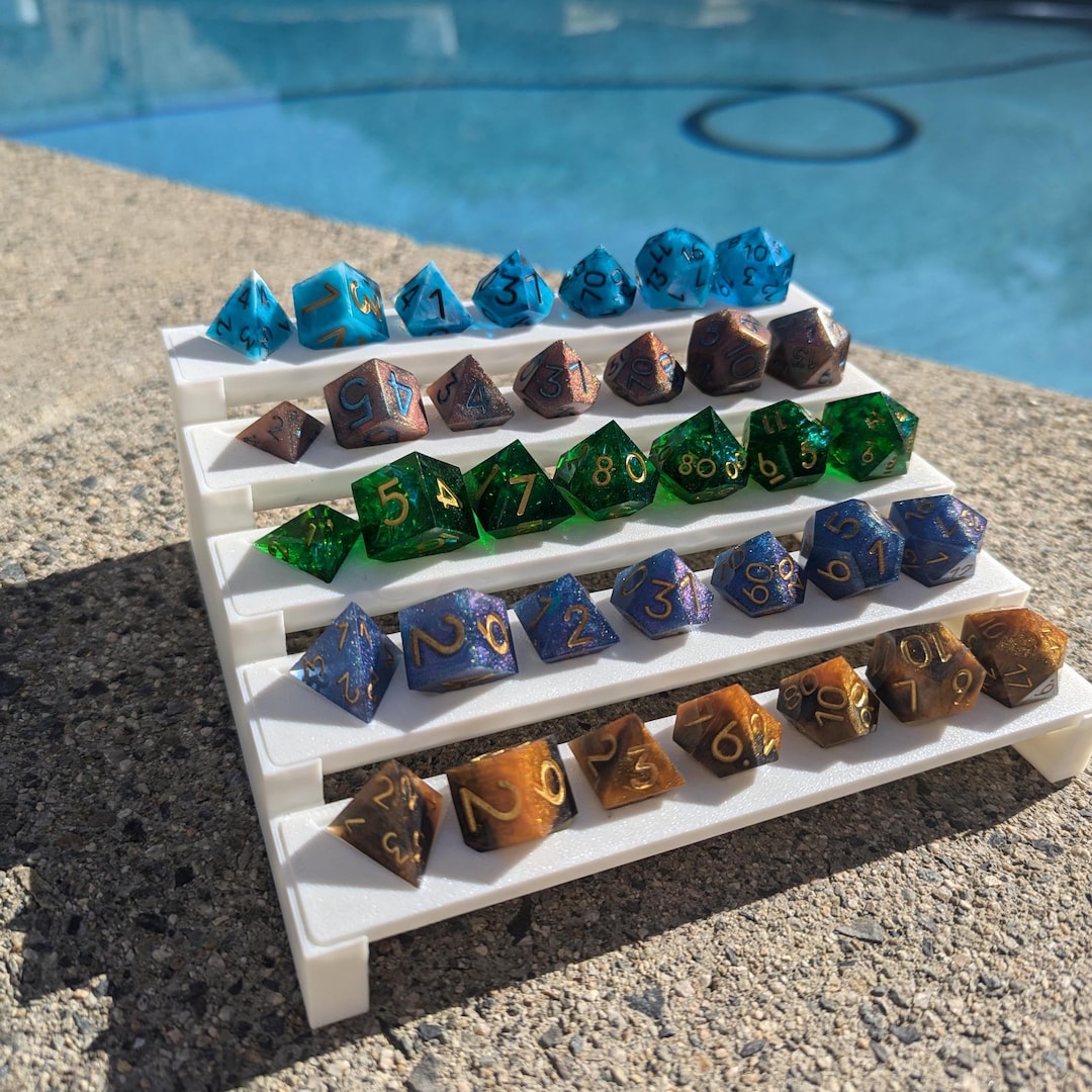 5-tier White Dice Display Stand: TTRPG Dice Storage - Etsy