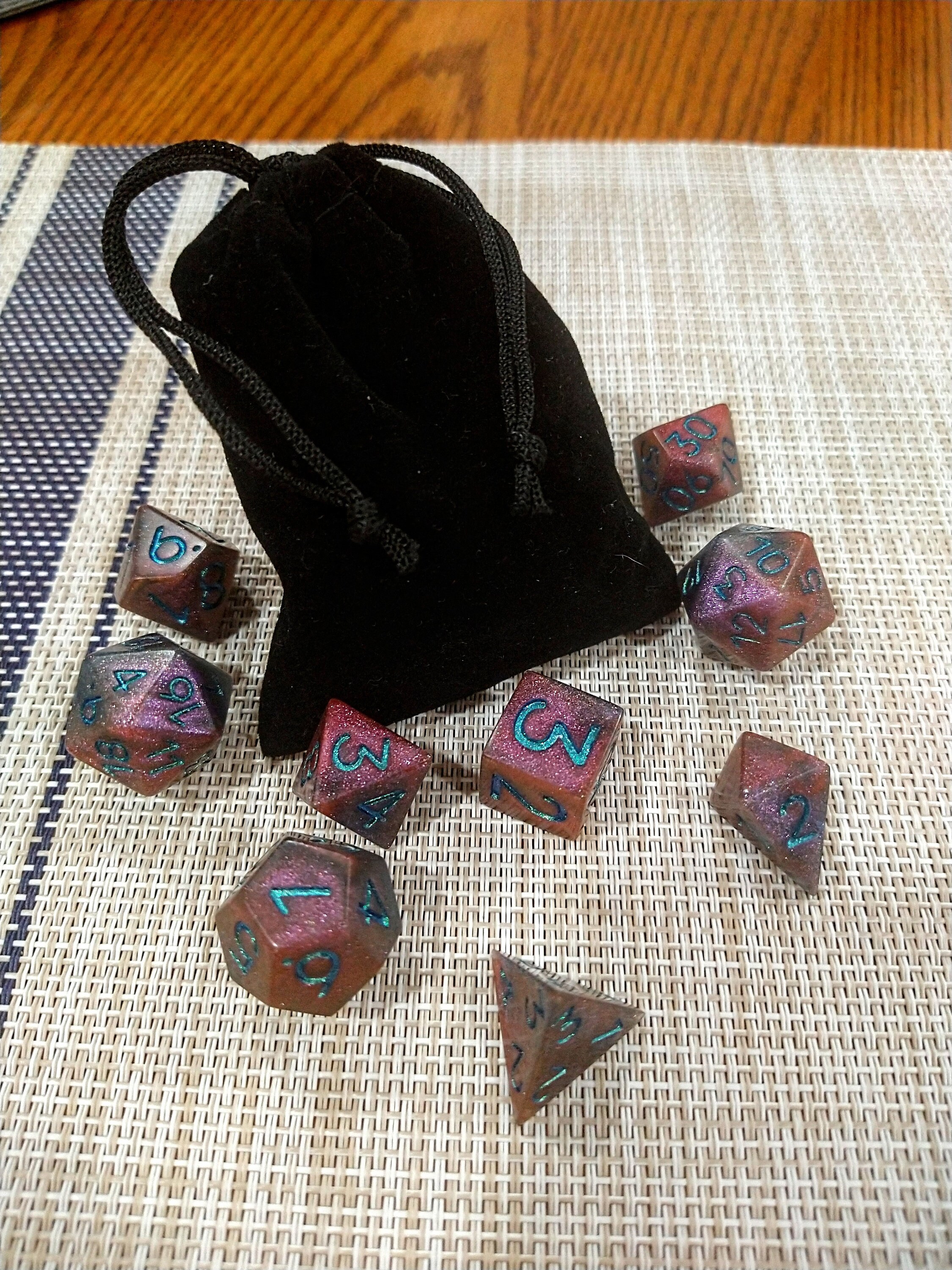 Red Cosmos, Galaxy Dice, 9 Piece Resin Round Edge Dice for DND - Etsy