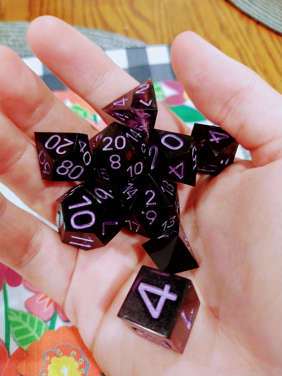 Obsidian Dice, 9 Piece Resin Dice Set - Etsy