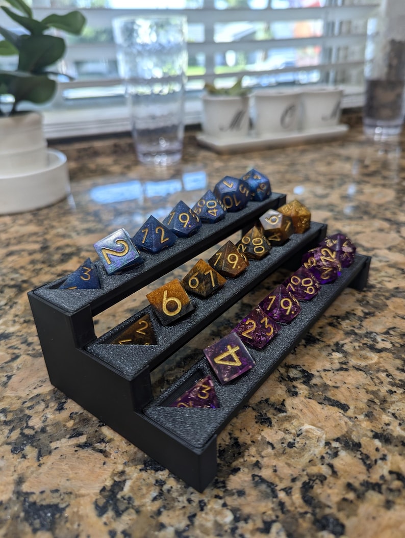 3-tier Black Dice Display Stand: RPG Dice Holder - Etsy