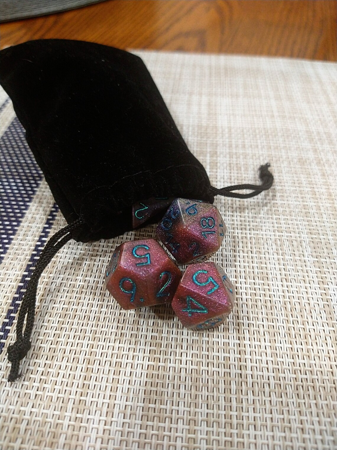 Red Cosmos Galaxy Dice 9 Piece Resin Round Edge Dice for DND - Etsy