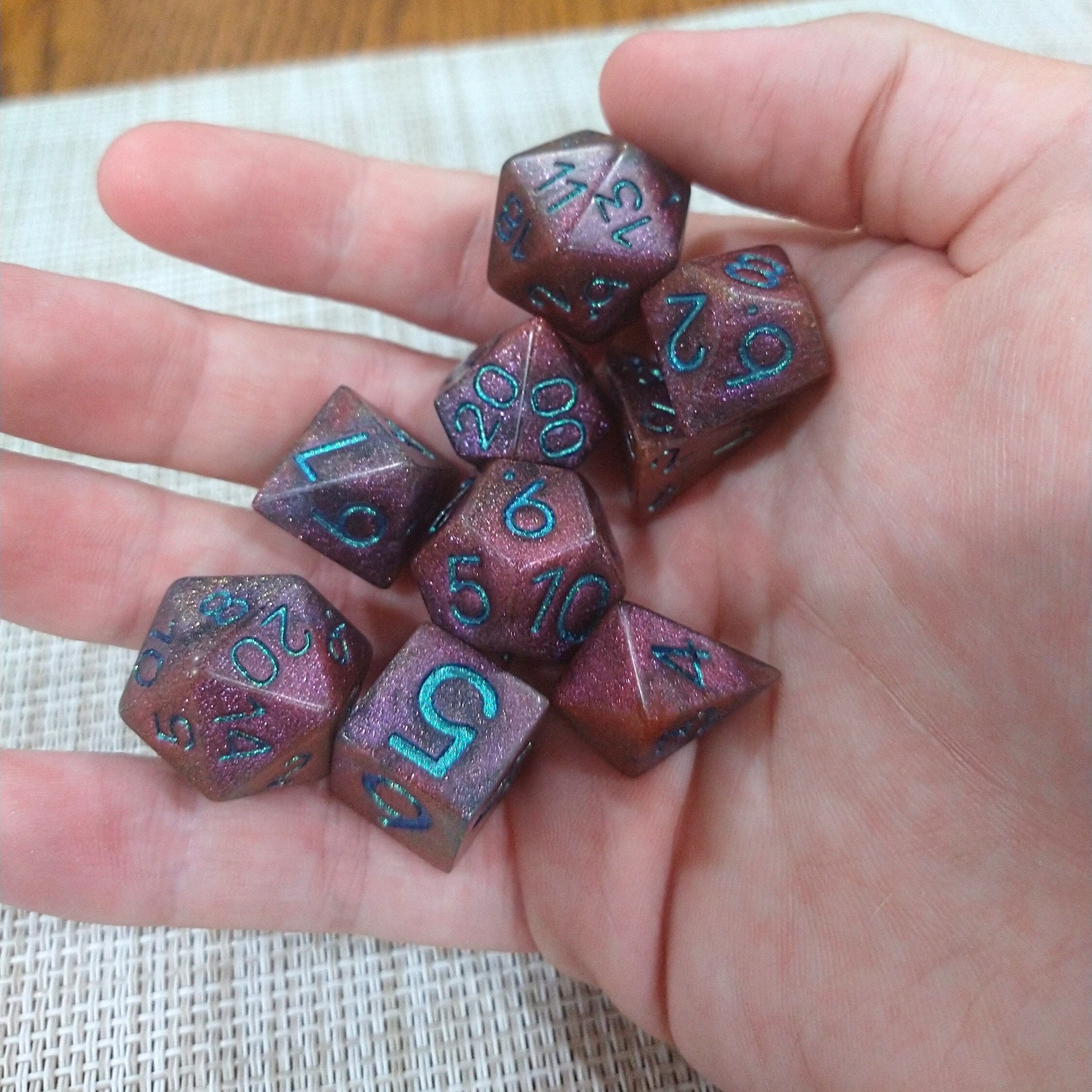 Red Cosmos, Galaxy Dice, 9 Piece Resin Round Edge Dice for DND - Etsy