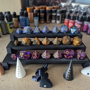 3-tier Black Dice Display Stand: RPG Dice Holder - Etsy
