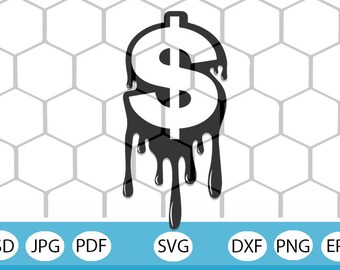 Drippy Dollar Sign Svg - Etsy