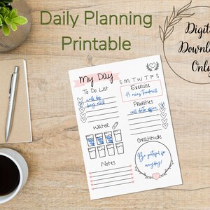 My Day Daily Planning Printable, Daily Task Sheet, Daily Organizing ...
