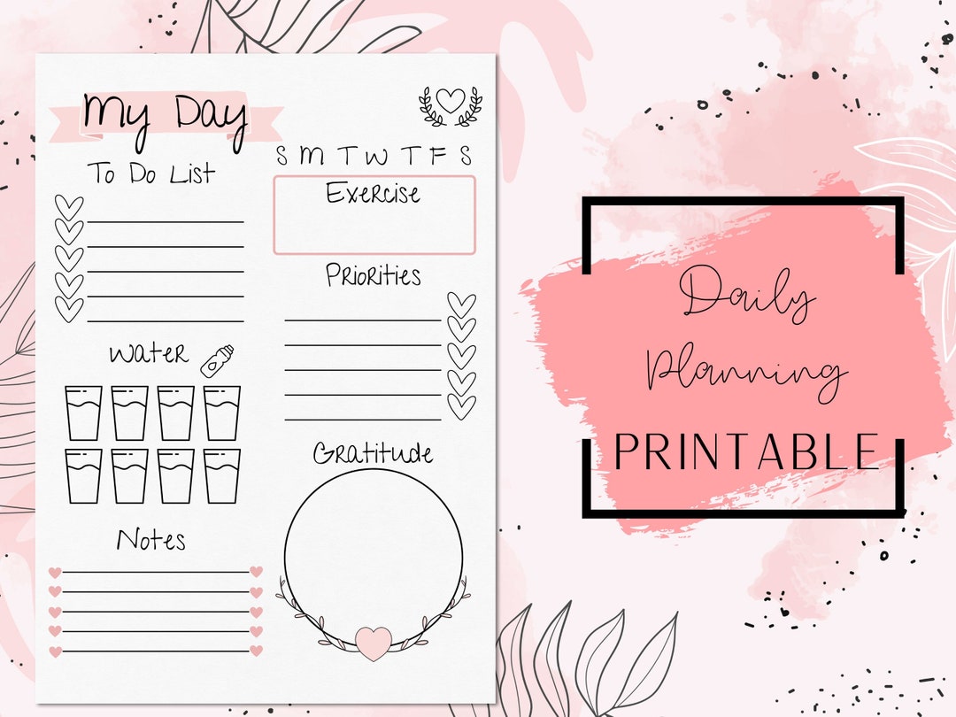 My Day Daily Planning Printable, Daily Task Sheet, Daily Organizing ...
