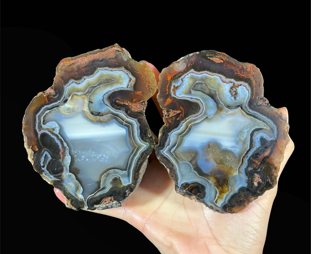 Waterline Agate Core: Rare Banded Geode Slice From Turkey - Etsy