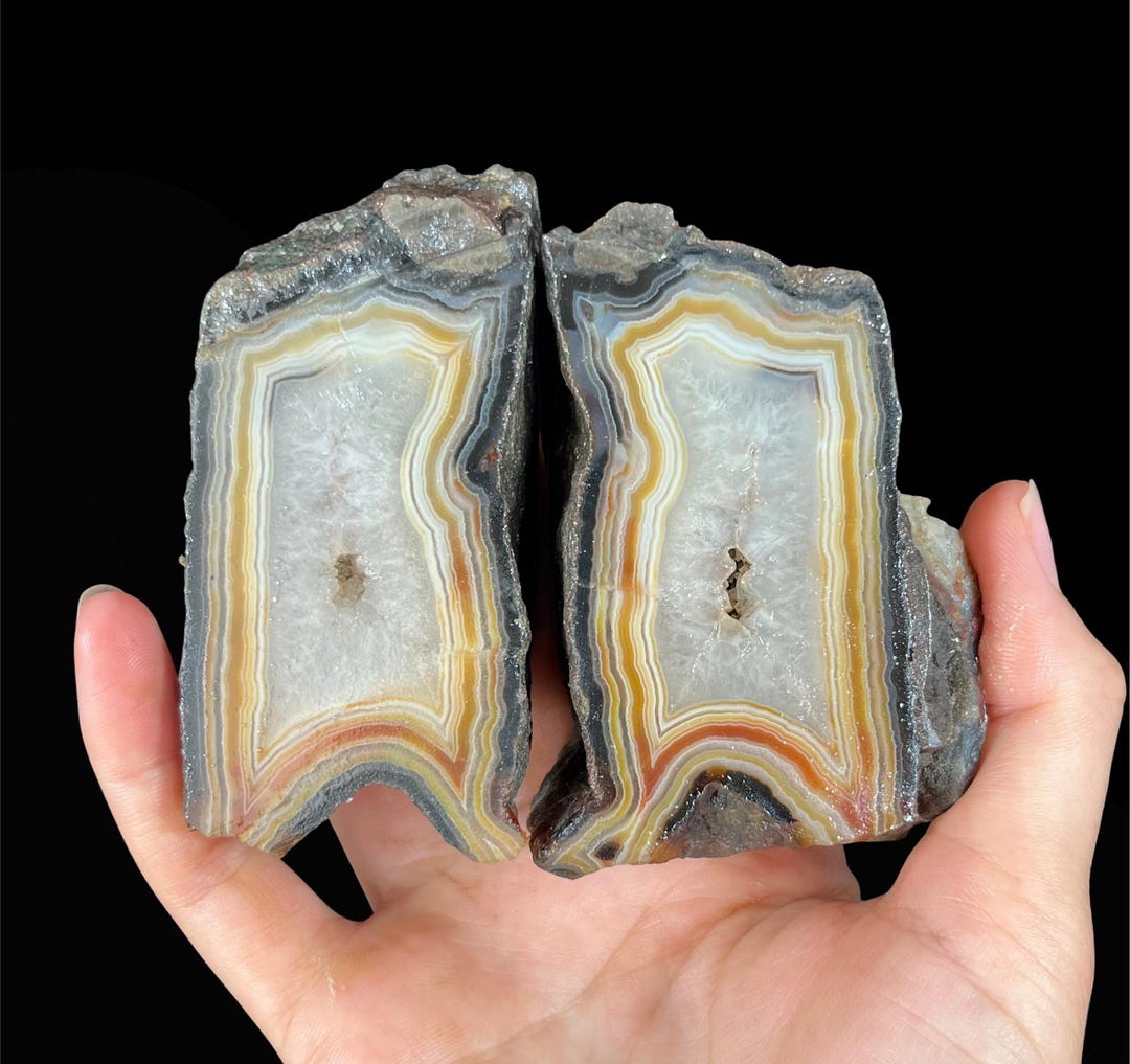 Colorful Banded Agate Crystal | Raw Geode Stone From Turkey | Collector ...