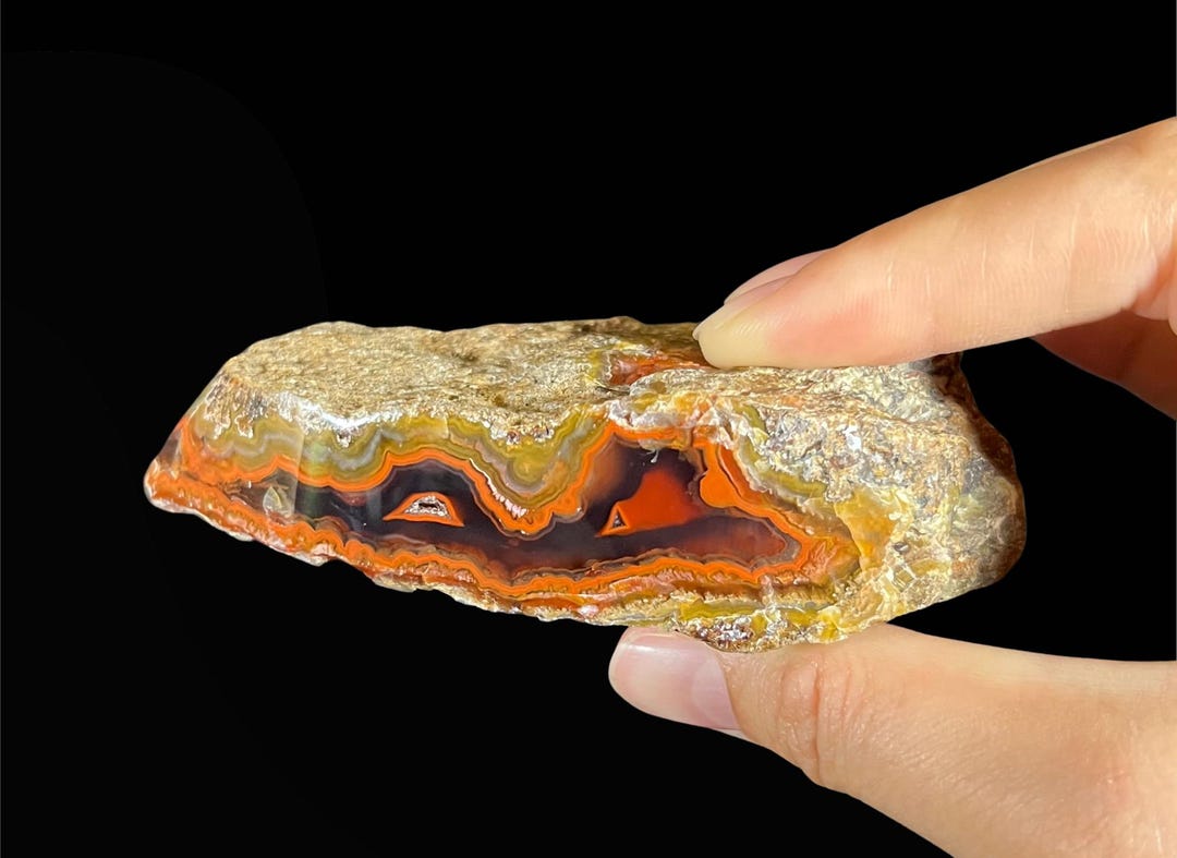 Fiery Banded Agate From Black Sea Region | Natural POLISHED Slab | Red ...