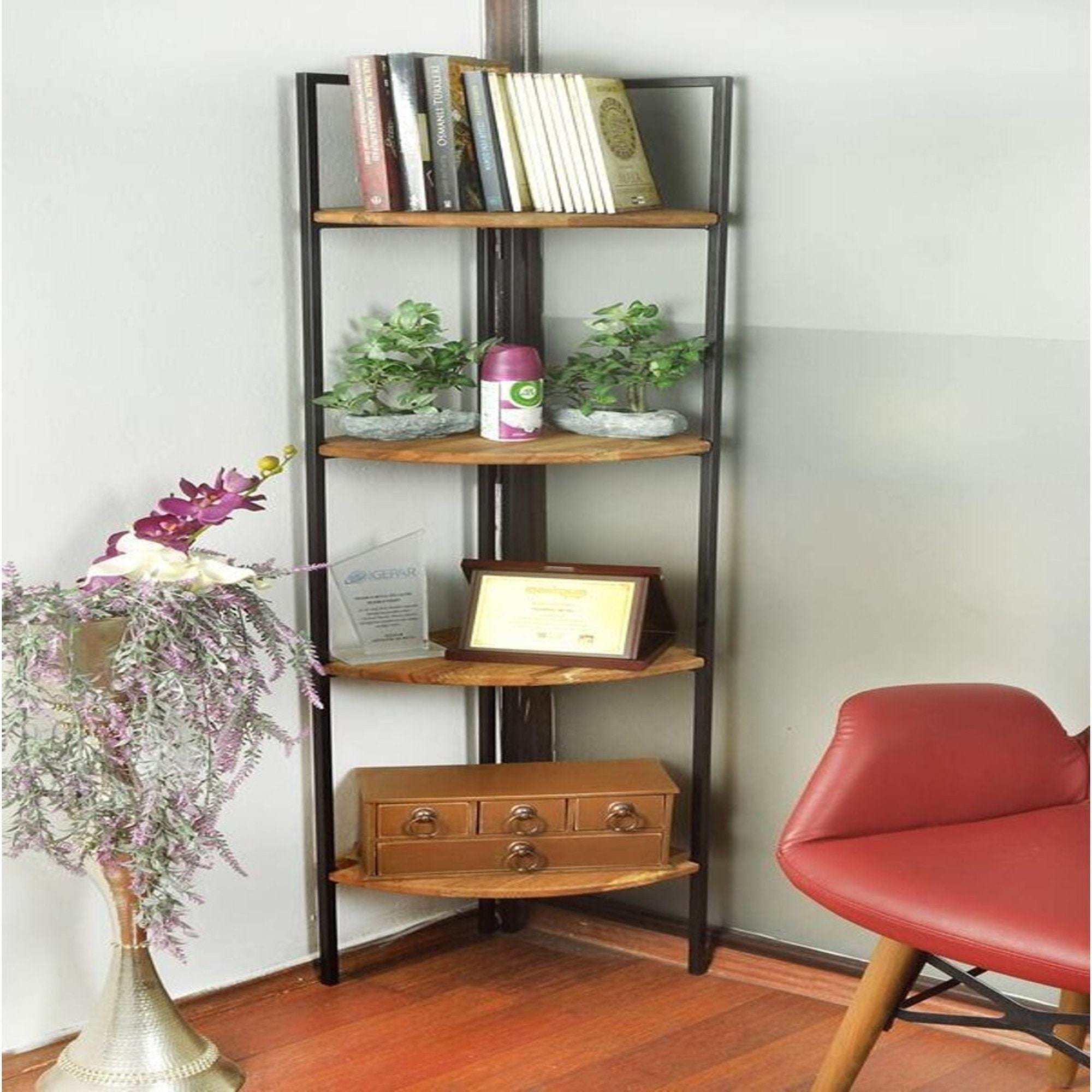 Corner Metal Bookcase - Etsy