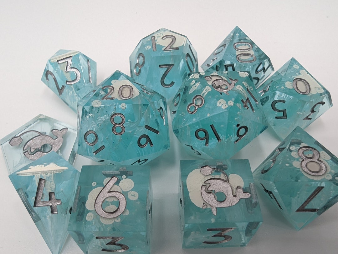 Glacial Dnd Resin Dice Set | Handmade | Glacial Dice Set - Etsy