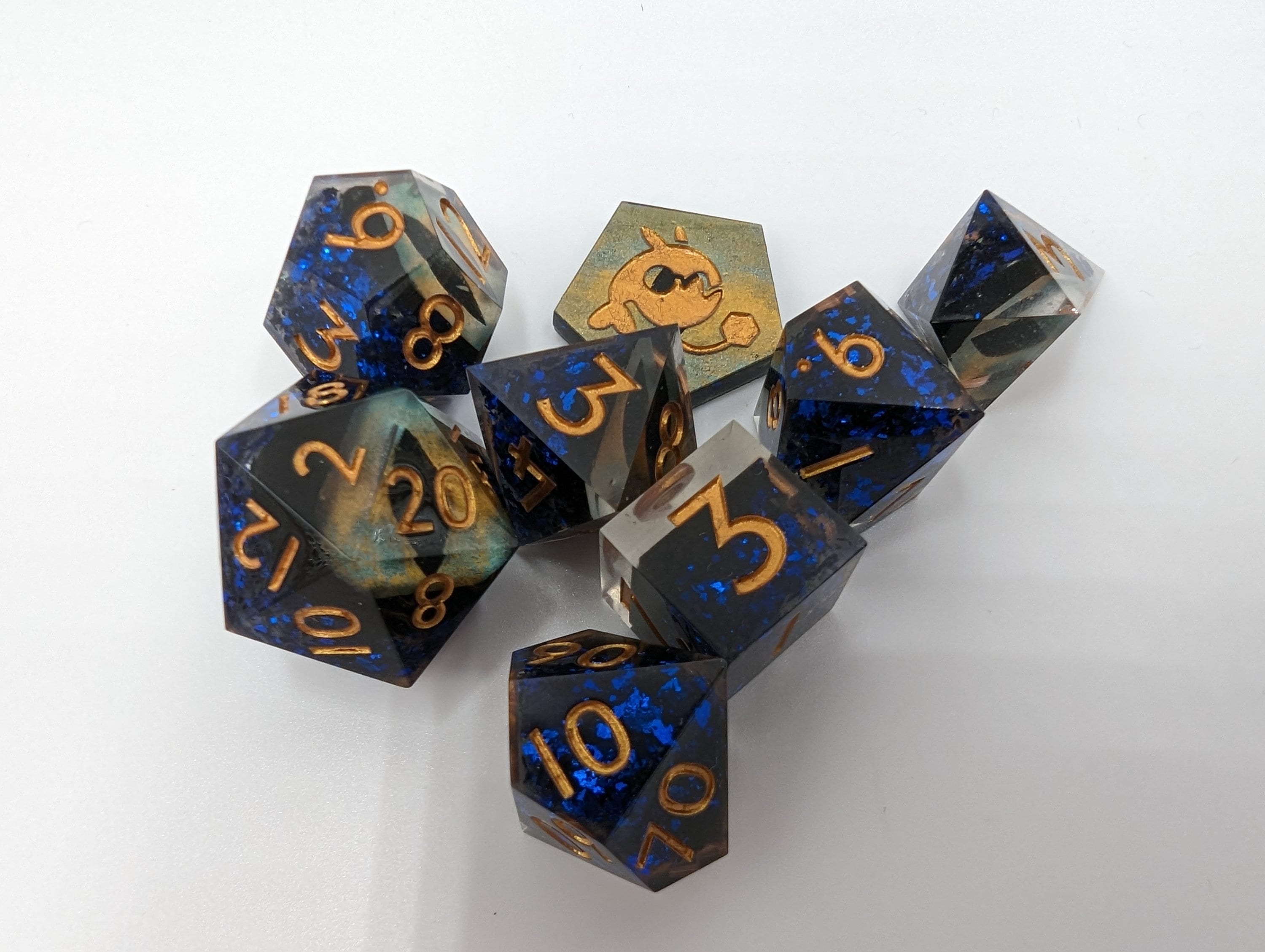Blue Dragon Dice Set Resin Handmade - Etsy