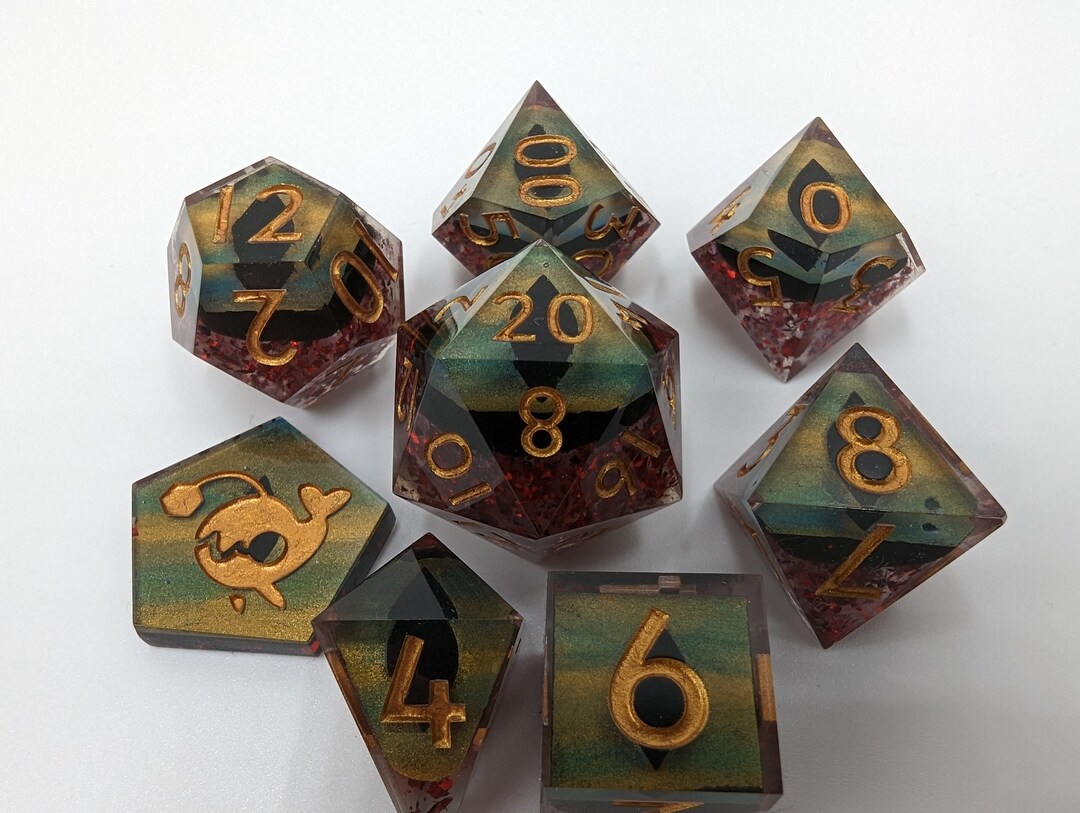 Red Dragon Dice Set | Resin Handmade - Etsy