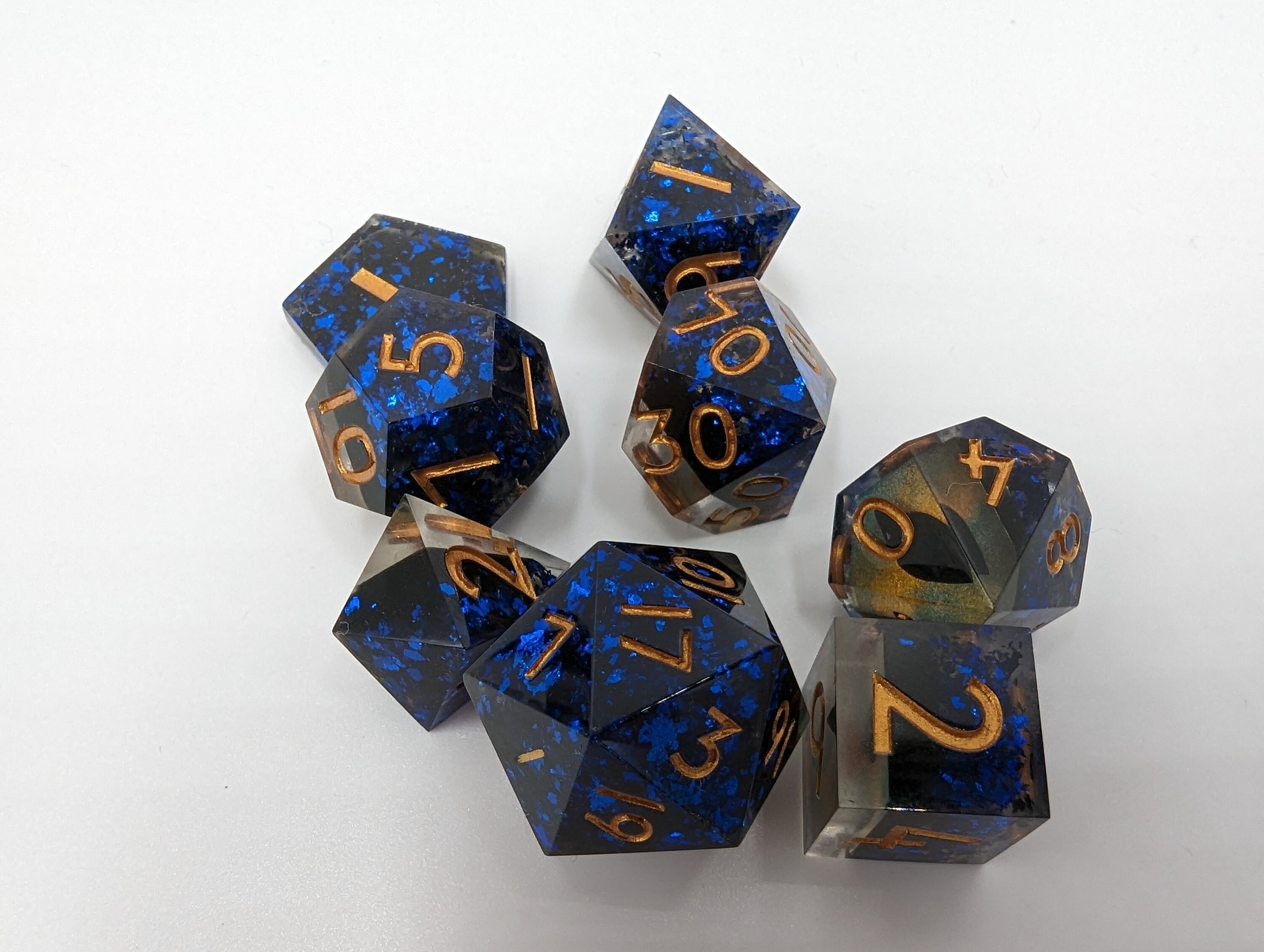 Blue Dragon Dice Set Resin Handmade - Etsy