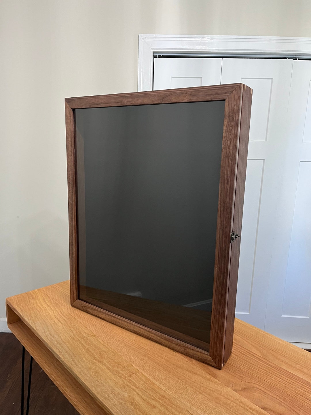 Black Walnut Shadow Box With Maple Accents / Display Case - Etsy
