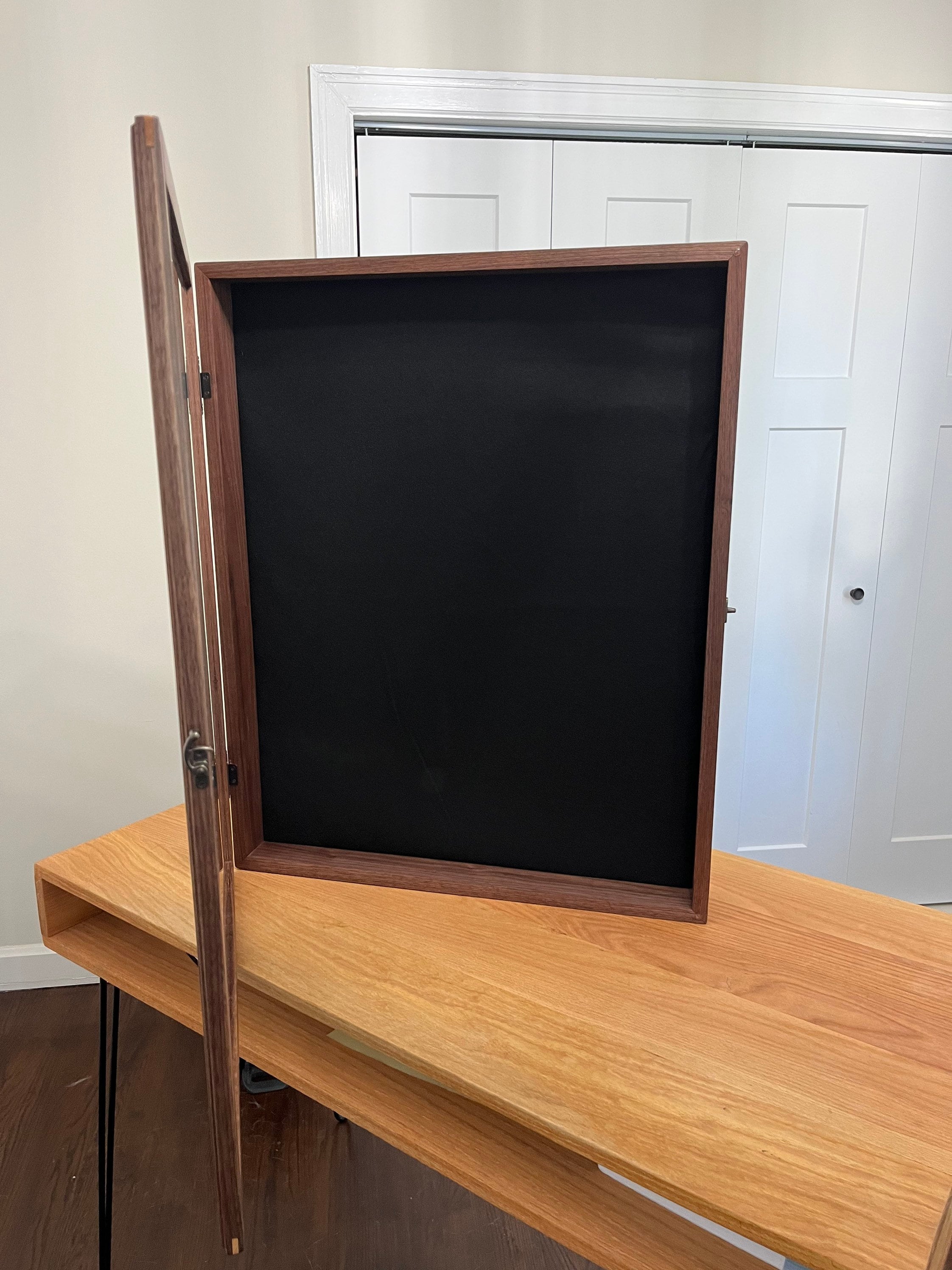 Black Walnut Shadow Box With Maple Accents / Display Case - Etsy