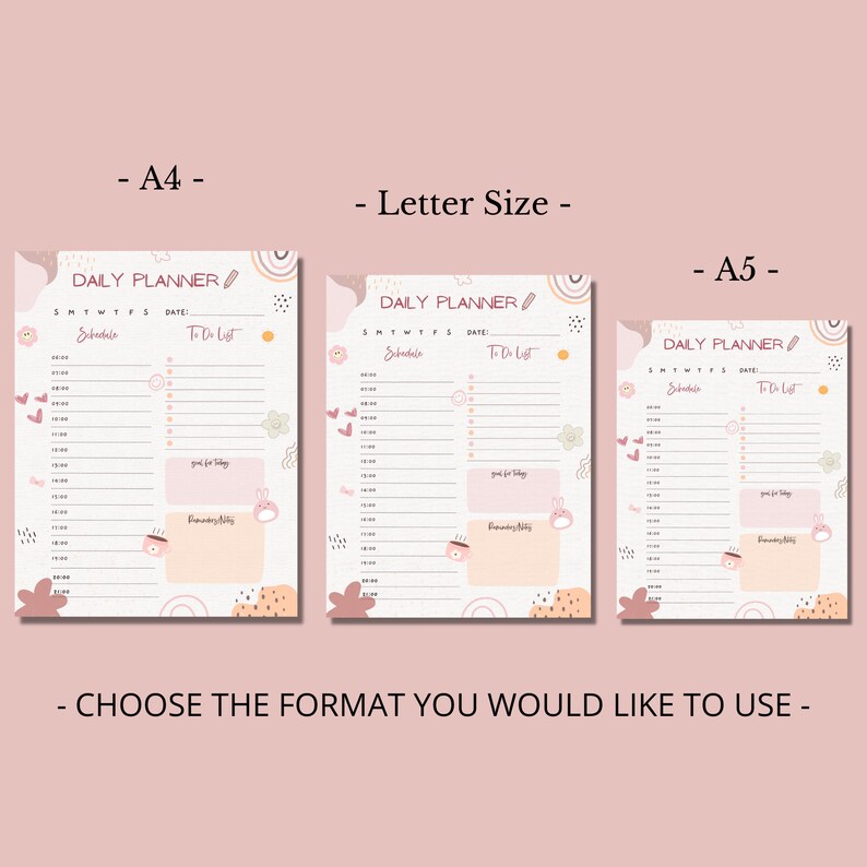 Daily Planner Printable PDF Instant Download Cute Girly Boho Planner ...