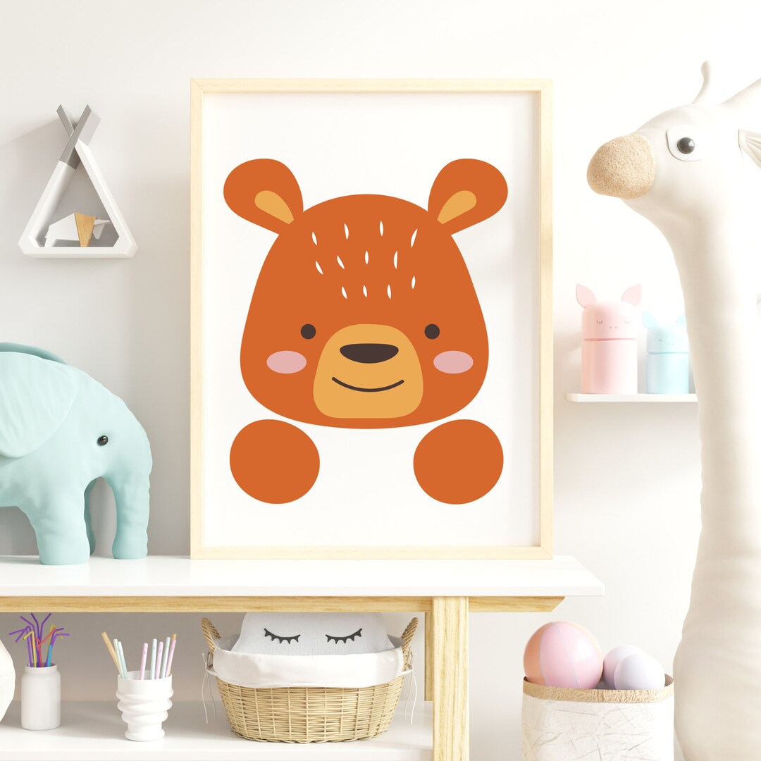 Bear Portrait Wall Art Nursery Print Animal Printable PDF Instant ...