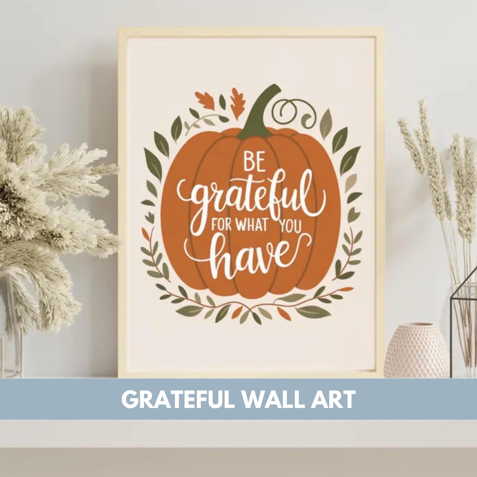 Gratefulness Wall Art, Fall Decor, Grateful Wall Art, Thanksgiving ...