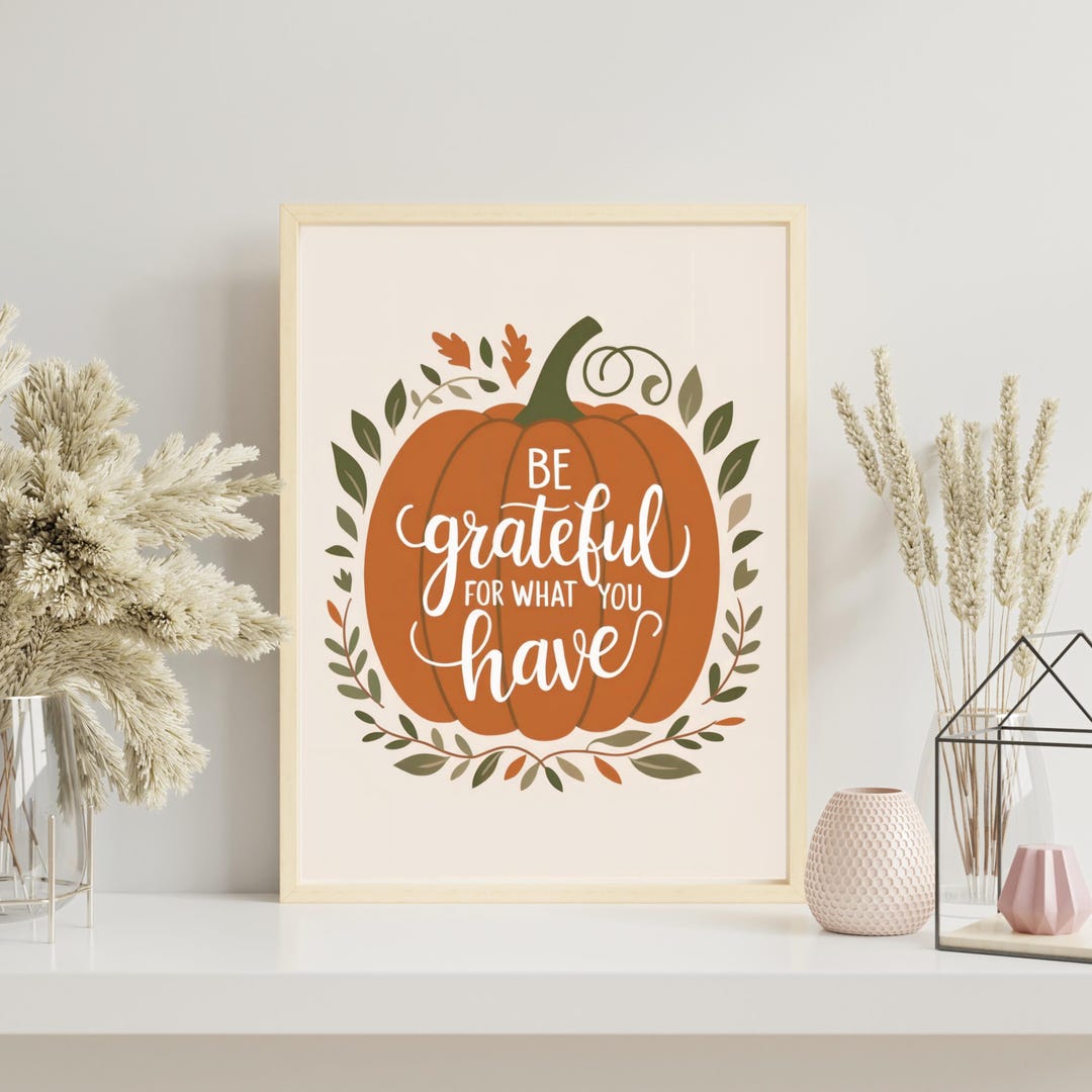 Gratefulness Wall Art, Fall Decor, Grateful Wall Art, Thanksgiving ...