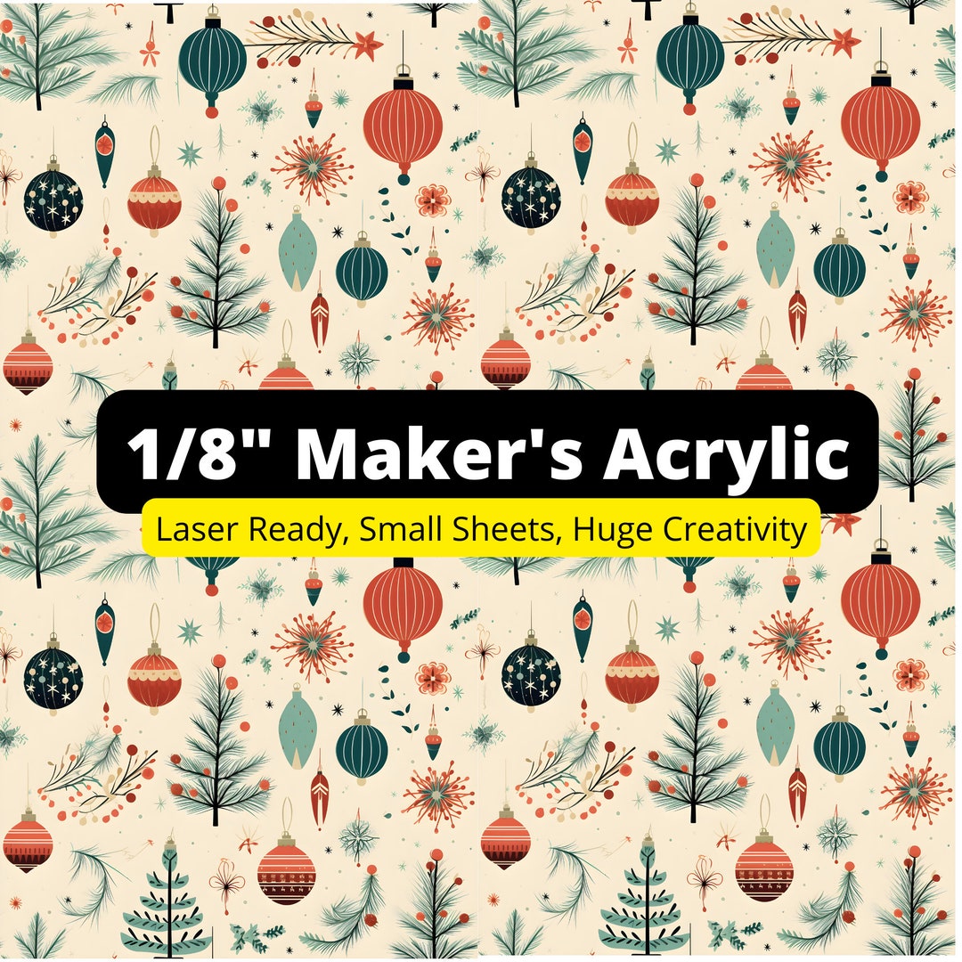Pattern Print Acrylic Sheets Classic Christmas Bobbles Ornaments High ...