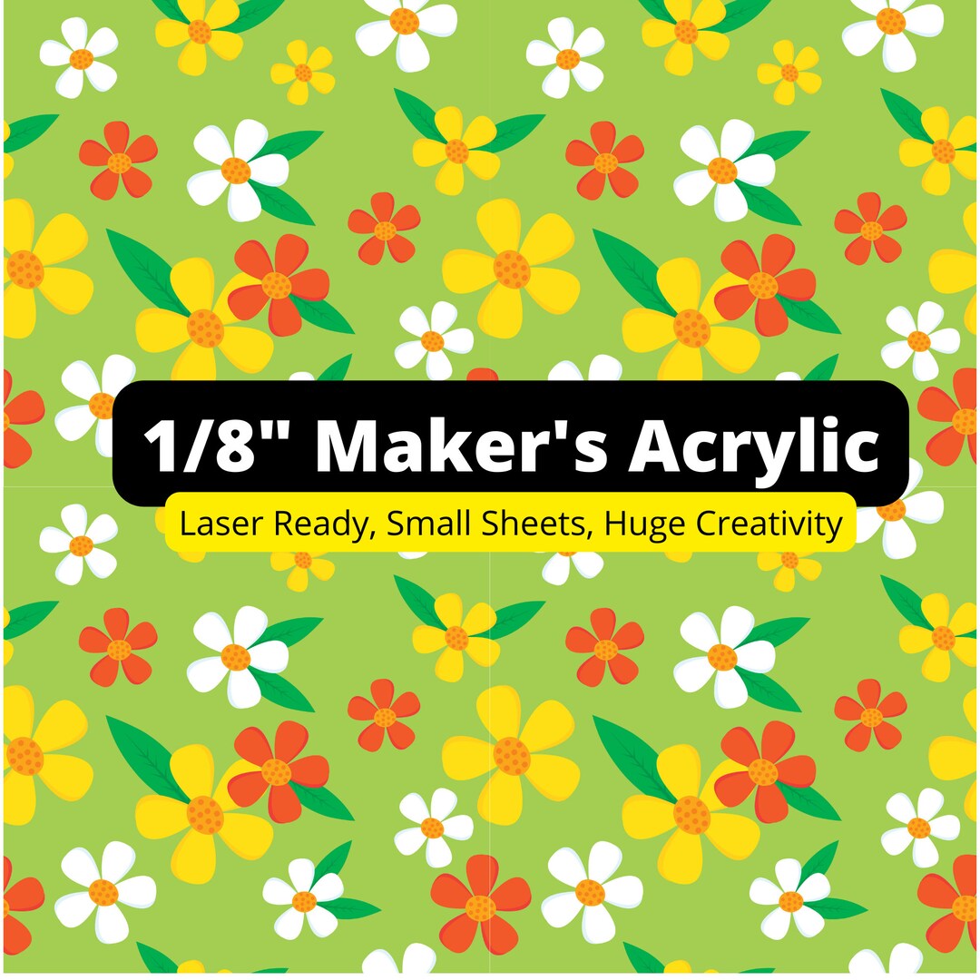 Pattern Print Acrylic Sheets Green Spring Floral High-quality Laser ...