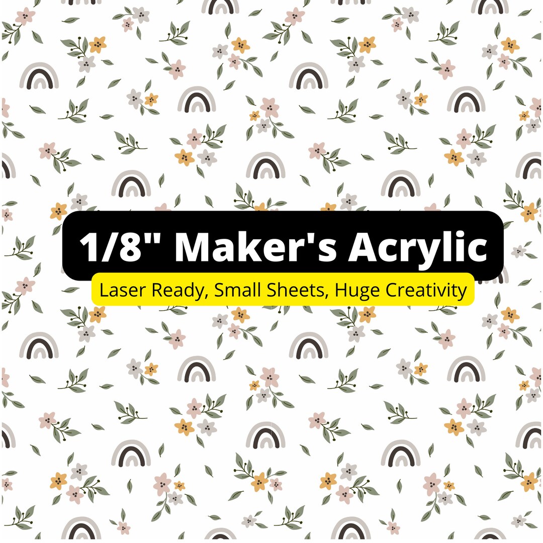 Pattern Print Acrylic Sheets Boho Rainbow Spring Floral High-quality ...