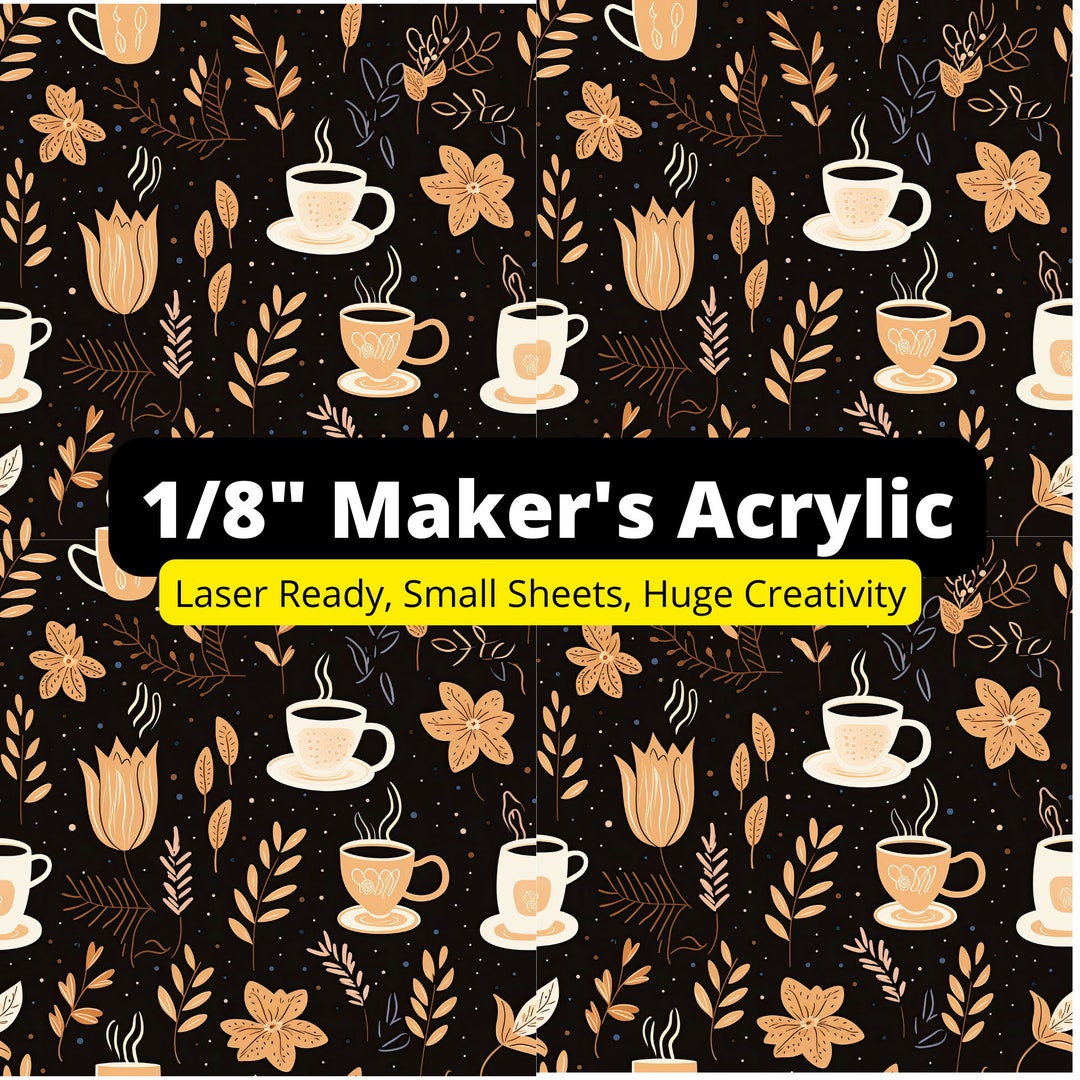 Pattern Print Acrylic Sheets Coffee Tea Earth Tone Floral High Quality ...