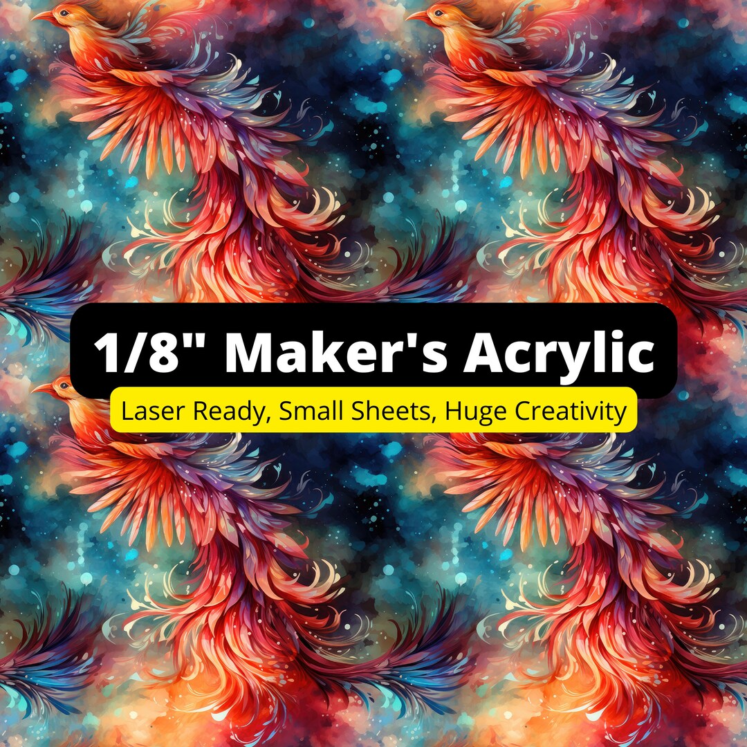 Seclusions Pattern Print Acrylic Sheets Fantasy Whimsical Pheonix High Quality Laser Supply ...