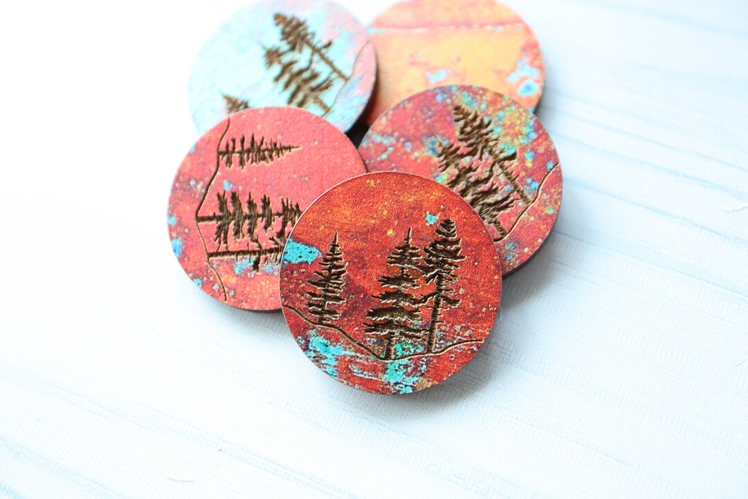DIY 25mm or 30mm Rounds, Engraved Pine Tree, Wholesale Bulk Jewelry ...