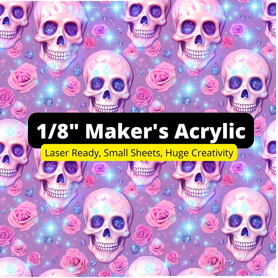 Pattern Print Acrylic Sheets Pretty Floral Skull Roses High Quality ...