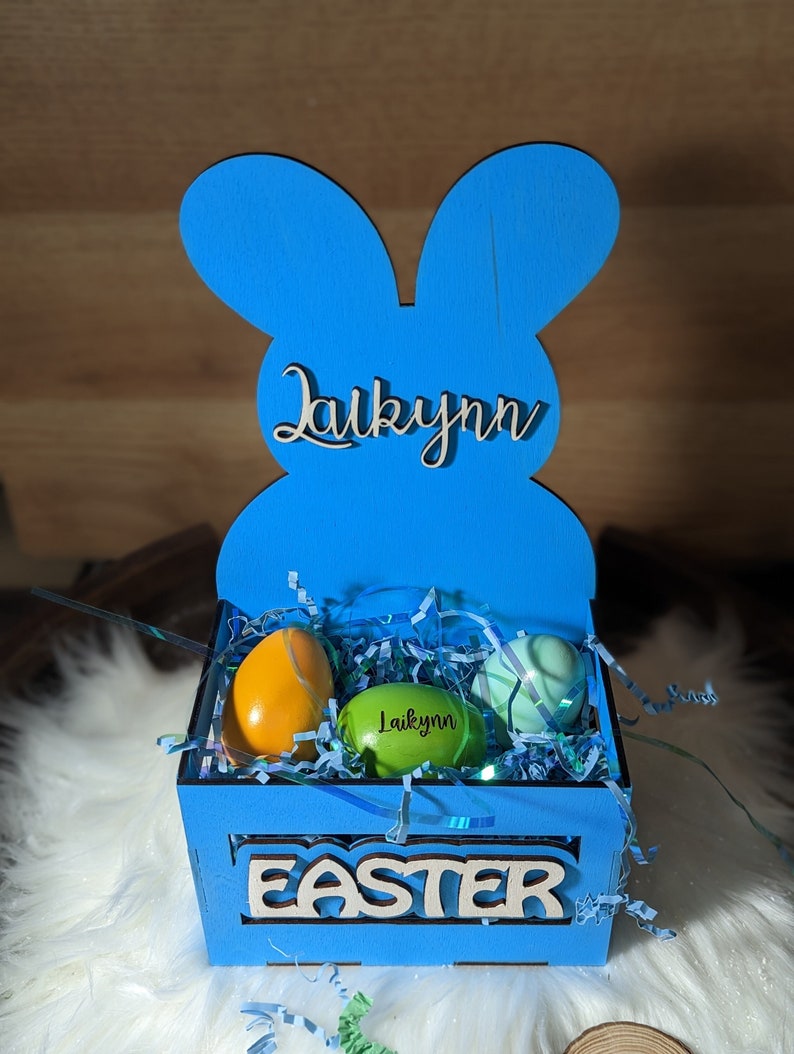 Personalized Name Easter Bunny Basket, Custom Basket, Name Basket ...
