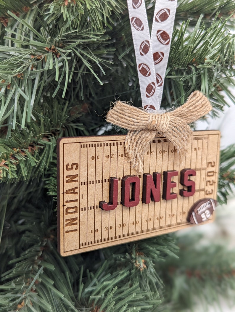 Football Ornament, Football Player, Football Keepsake, Custom Ornament ...