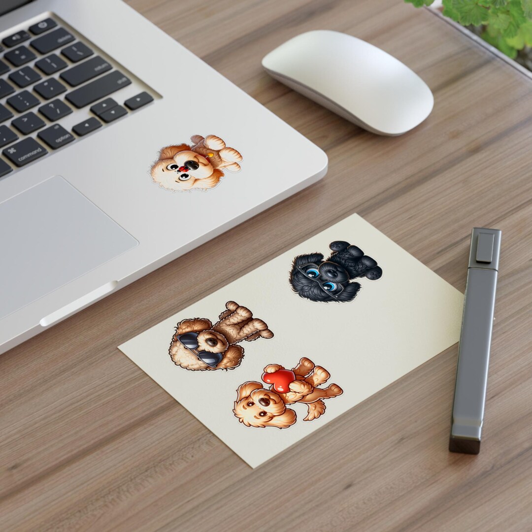 Funny Labradoodle Goldendoodle Sticker Sheets, Cute Dog Stickers for ...