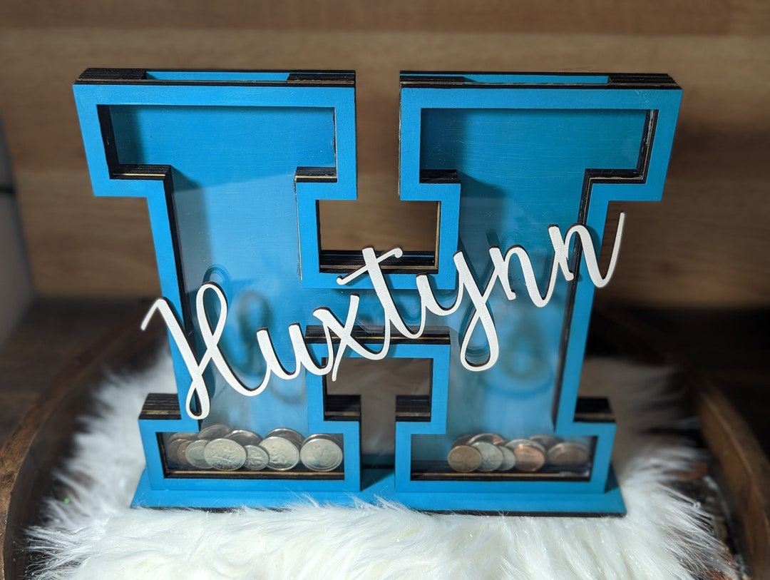 Personalized Coin Bank, Custom Bank, Monogram Bank, Bank, Bottle Cap ...
