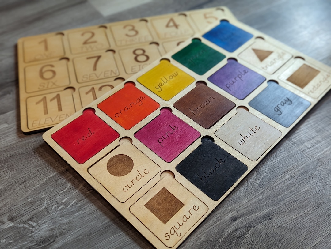 Children's Learning Board Wooden Handmade Puzzle - Etsy