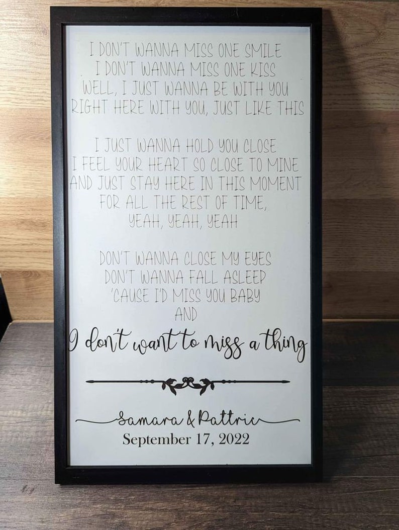 Song Lyric Sign, Quote Sign, Home Decor , Wedding Gift, Housewarming ...