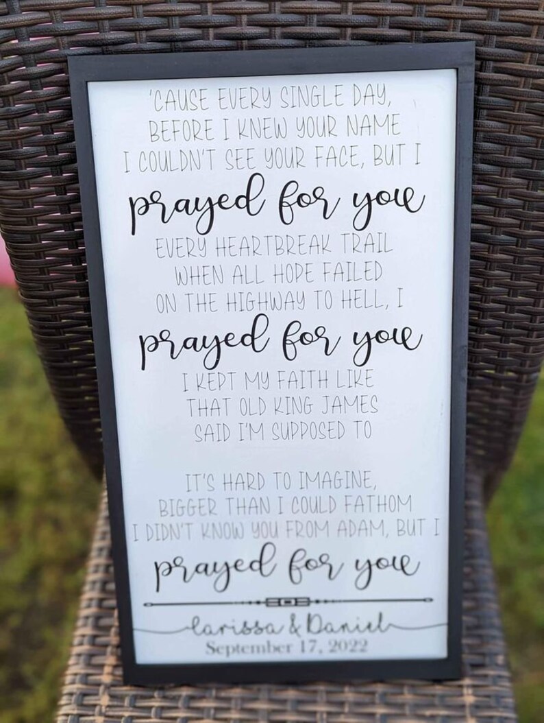 Song Lyric Sign, Quote Sign, Home Decor , Wedding Gift, Housewarming ...