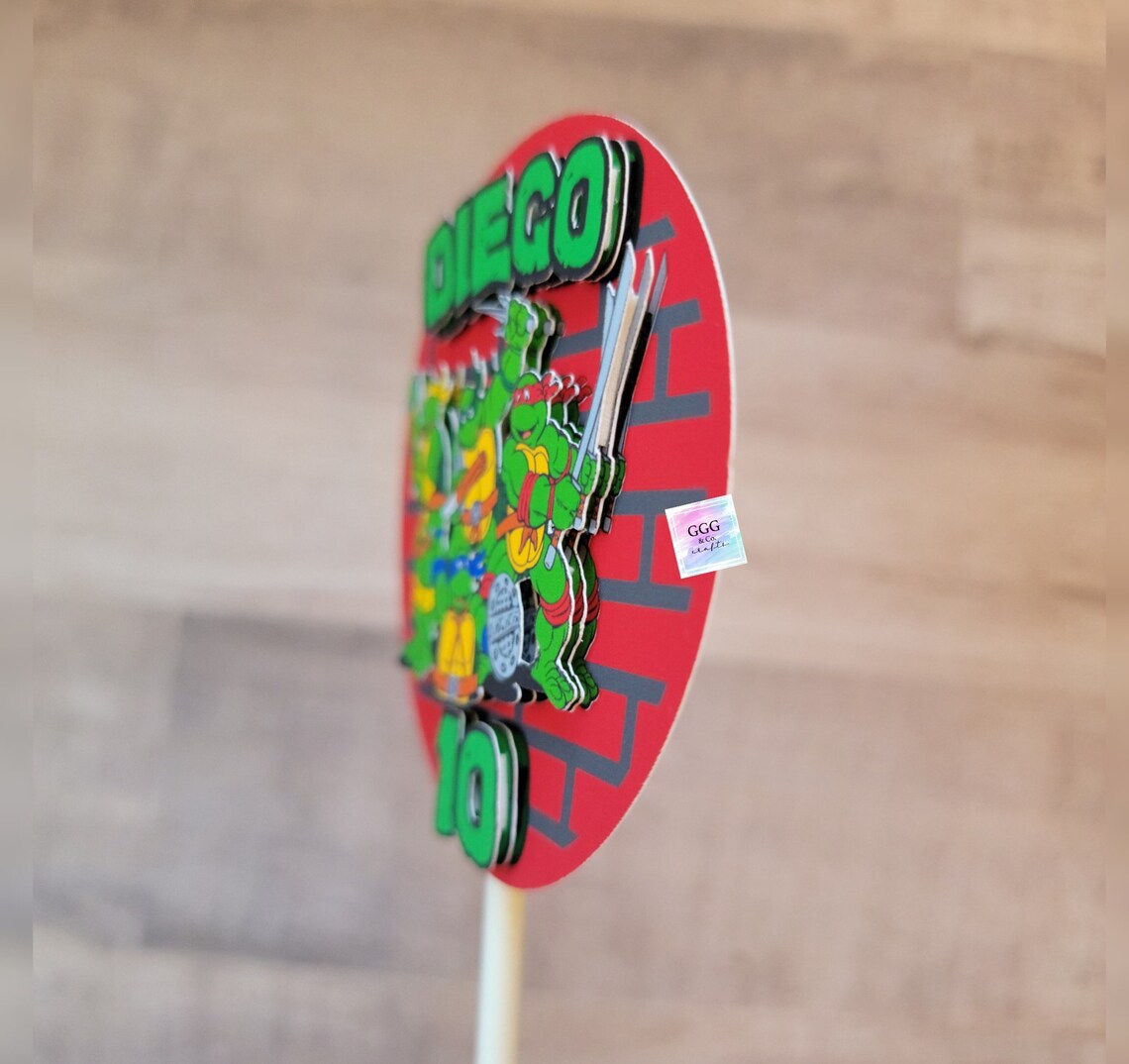 Ninja Turtles Cupcake Toppers, Ninja Turtles 3d Letter - Etsy