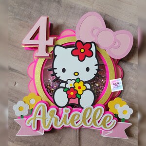 Kitty Birthday Cake Topper, Pink Kitty, Cat Birthday Party, Shaker ...