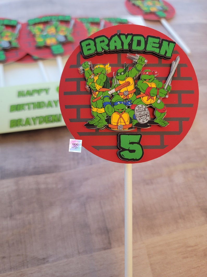 Ninja Turtles Cupcake Toppers, Ninja Turtles 3d Letter - Etsy