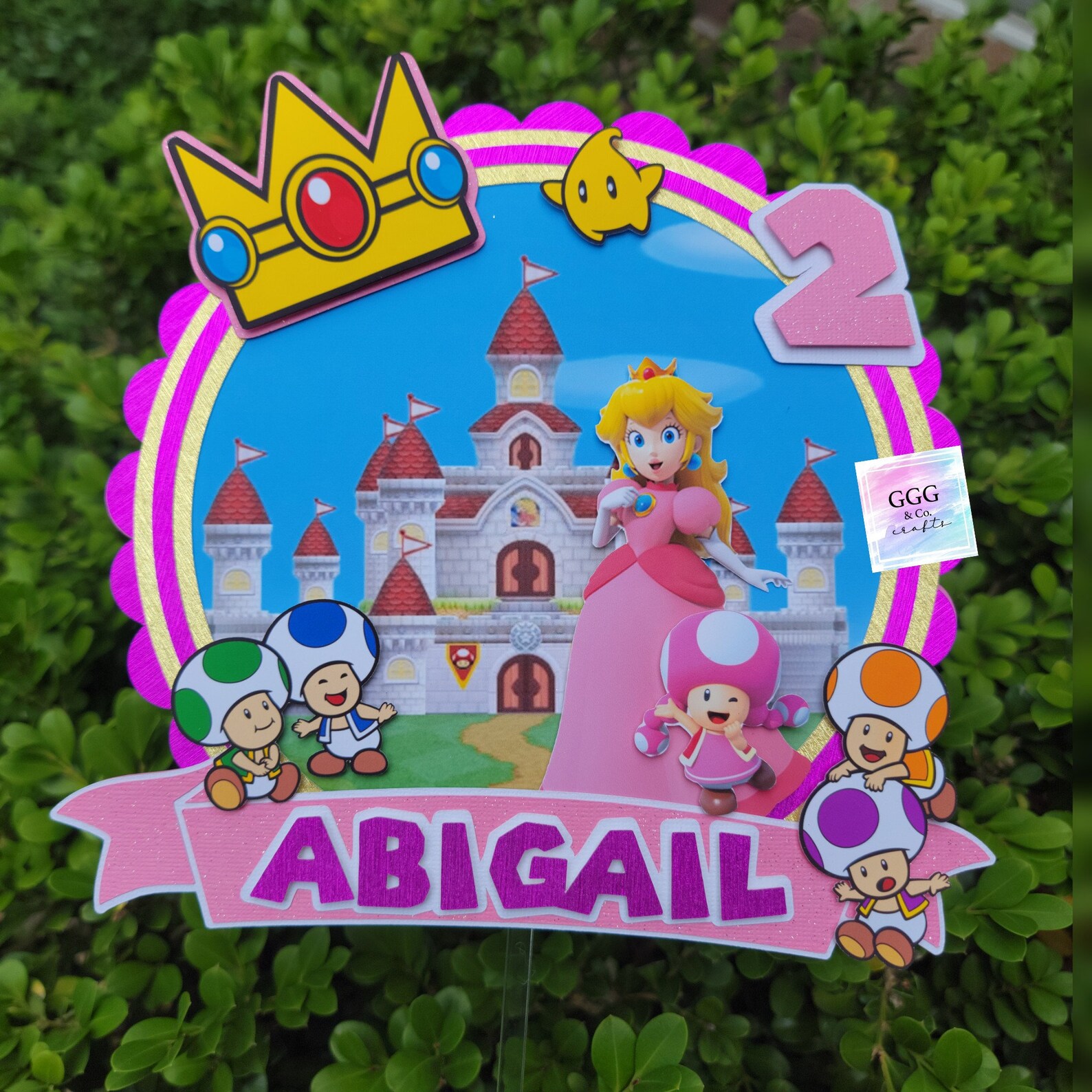 Princess Cake Topper Peaches Cake Topper Princess Peach Cake - Etsy