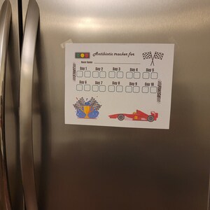 Antibiotic Tracker Race Car Themed for Kids, Antibiotic Printable ...