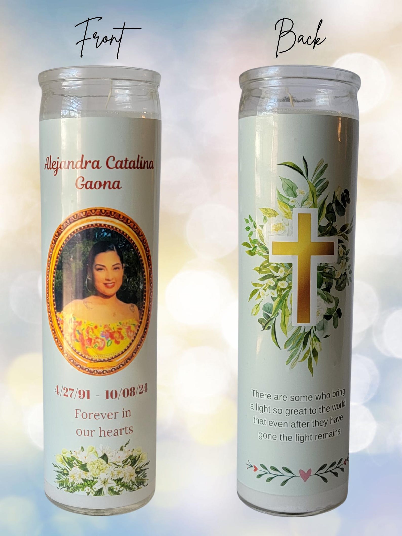 Personalized Prayer Candles, Remembrance Candle, Funeral Keepsake ...
