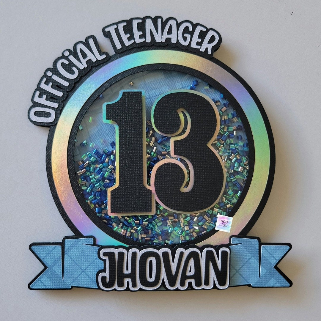 Teenager Cake Topper, Teenager Party Decor, Teenager Shaker Cake Topper ...