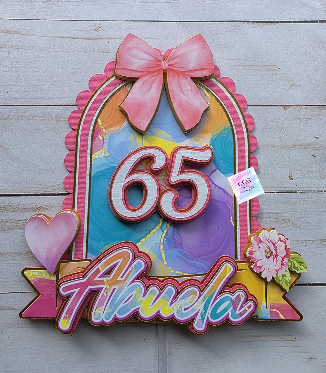 Birthday Caketopper, Abuela, Grandma, Girly Cake Topper, Coquette Cake ...