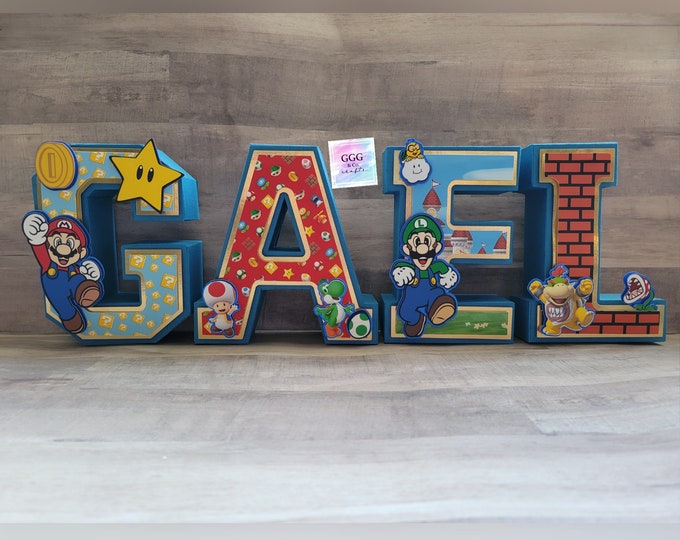 3D Letter for Mario Bros Theme Party Decoration - Etsy