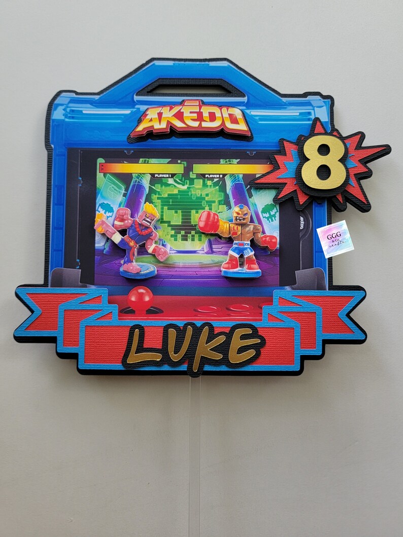 Akedo Ultimate Arcade Warriors Cake Topper With Option to Add Lights ...