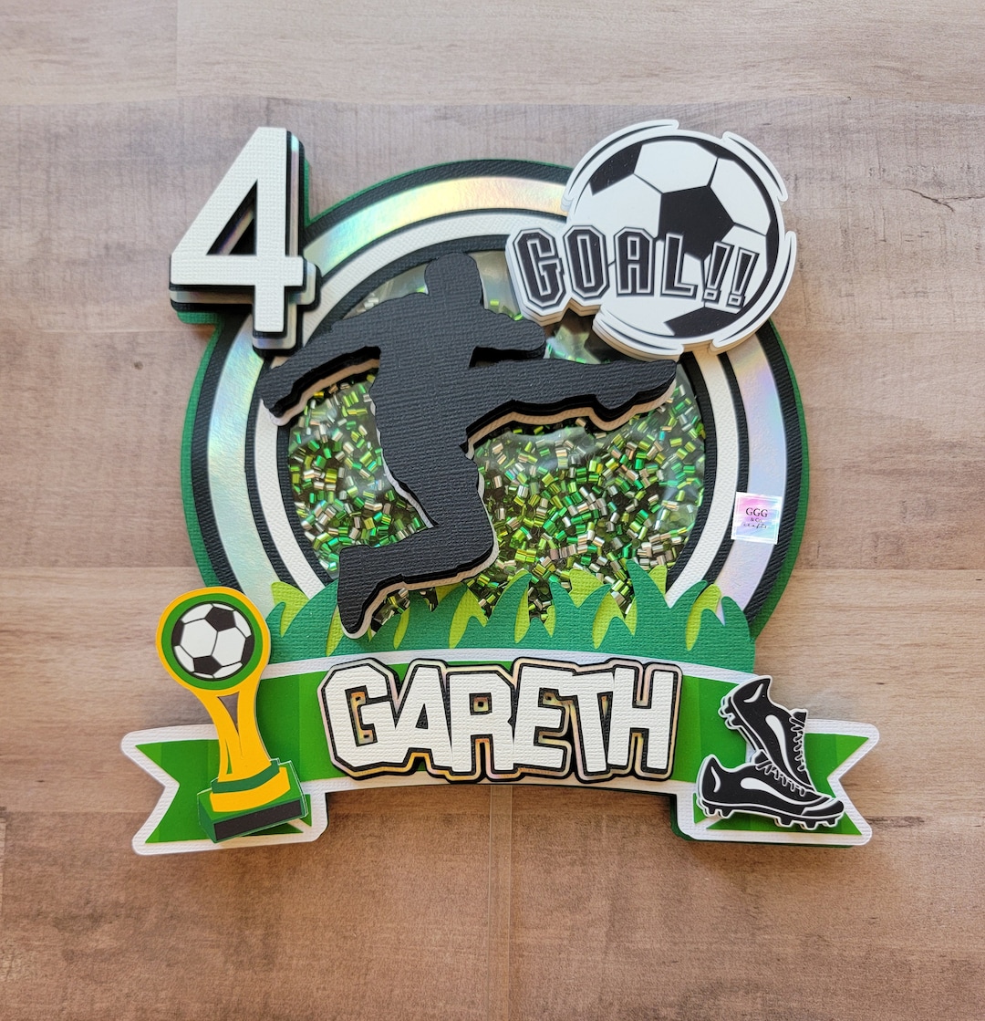 Soccer Player Shaker Cake Topper, Soccer Birthday Party, End of Year ...