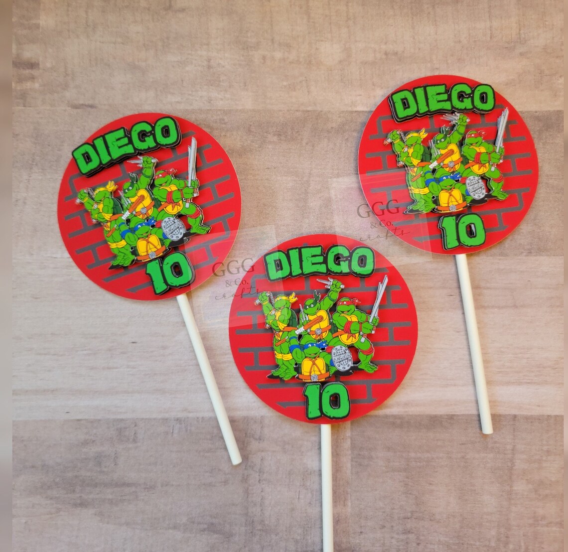 Ninja Turtles Cupcake Toppers, Ninja Turtles 3d Letter - Etsy